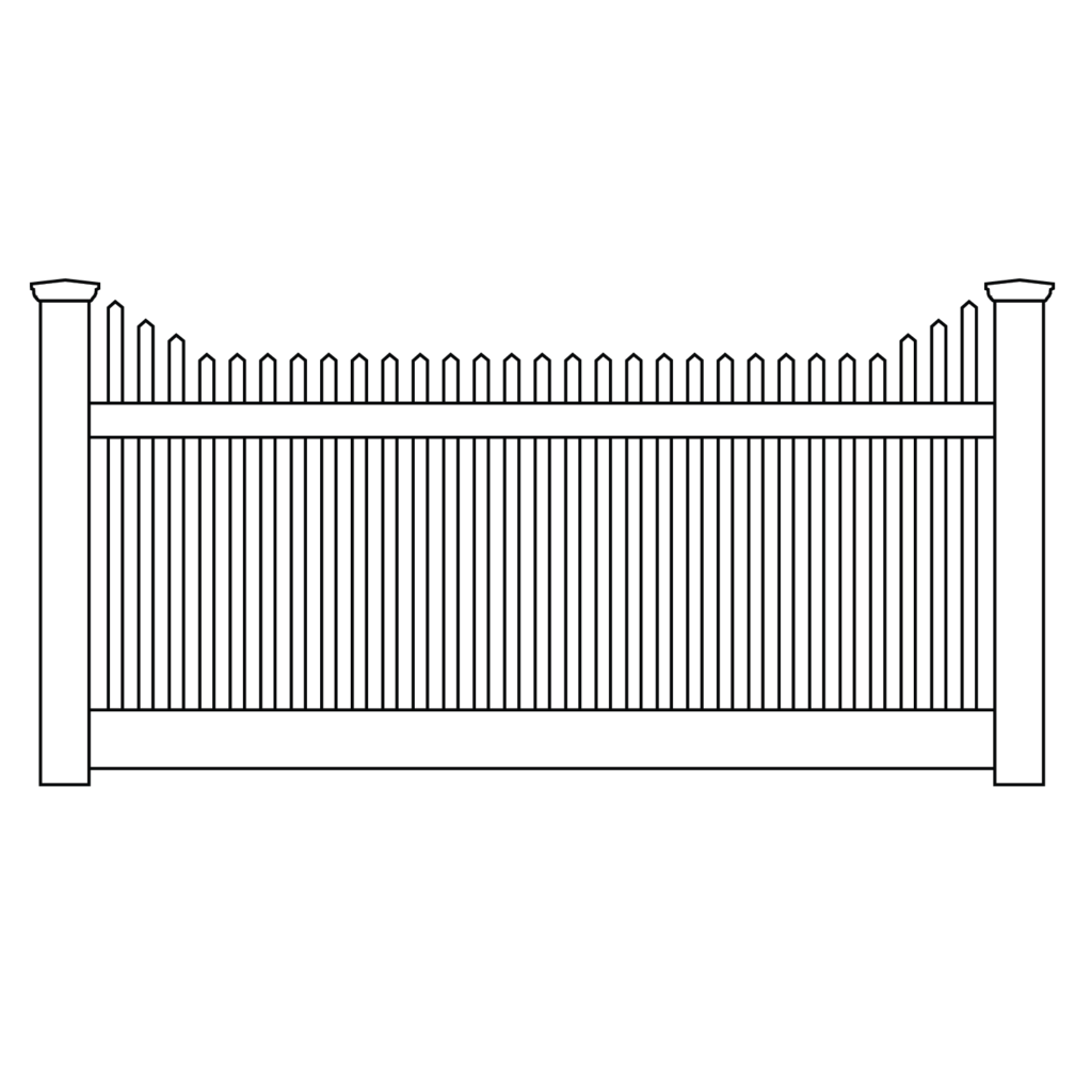 V706-Stepped-Top-Classic-Victorian-Picket-Fence | Frederick Fence Company